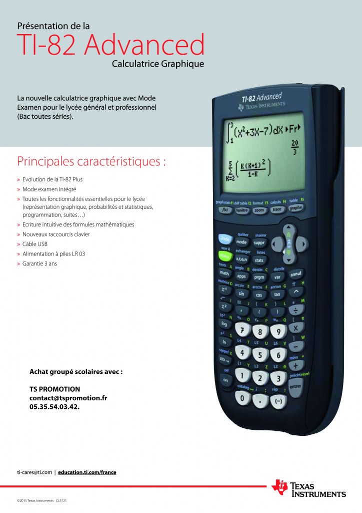 TI-82 ADVANCED nouvelle graphique TI